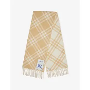 Burberry Check Cashmere Scarf Sand