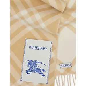 Burberry Check Cashmere Scarf - Sand