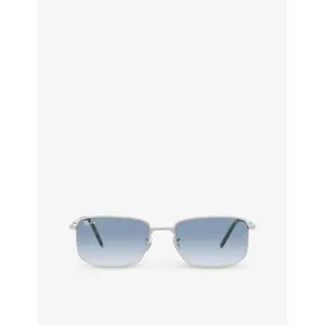 Ray-ban Rb3717 Rectangle-frame Sunglasses - Silver