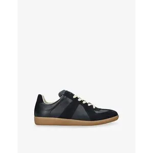 MAISON MARGIELA Replica Panelled Leather Trainers - Navy