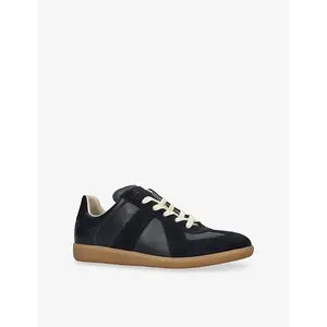 MAISON MARGIELA Replica Panelled Leather Trainers - Navy