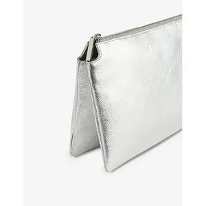 Whistles Elita Metallic Leather Clutch Bag