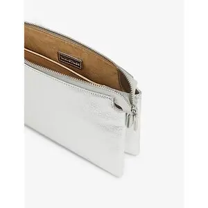 Whistles Elita Metallic Leather Clutch Bag