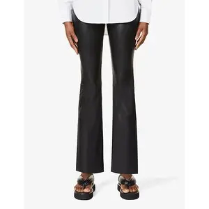 Commando Cropped Flared Faux-leather Trousers
