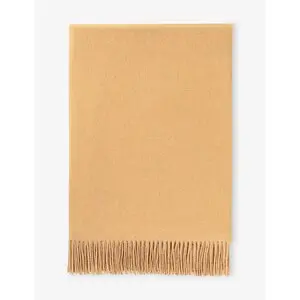 Johnstons Of Elgin Plain Cashmere Throw 190cm X 140cm Camel