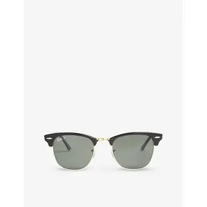 Ray-ban Rb3016 Clubmaster Square-frame Sunglasses - Black