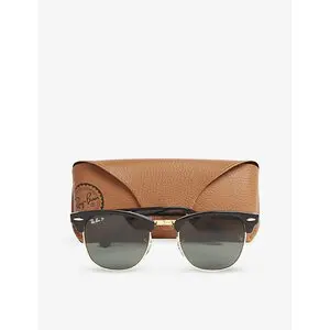 Ray-ban Rb3016 Clubmaster Square-frame Sunglasses - Black