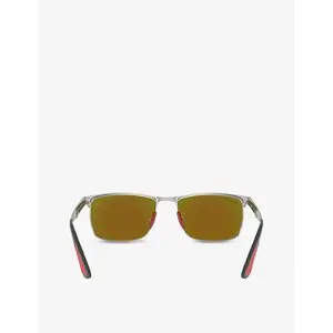 Ray-ban Rb3726m Scuderia Ferrari Rectangle Sunglasses - Silver