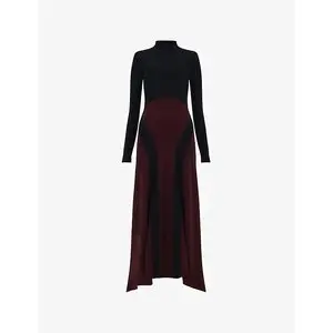LEEM High-neck Knitted Maxi Dress - Red