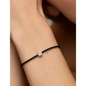 Monica Vinader Sterling And Lab Grown Diamond Cord Bracelet - Silver