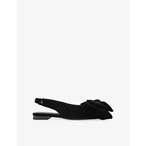 Kurt Geiger Sophia Flat Velvet Mules With Bow Detailing