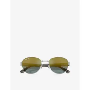 Ray-ban Rb3766ch Round Metal Sunglasses - Silver