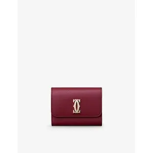 Cartier C De Mini Leather Wallet - Cherry
