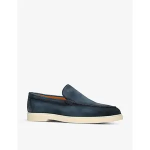 Magnanni Paraiso Suede Slip-on Loafers - Navy
