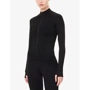 ADANOLA Seamless Zip-up Workout Top