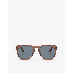 Persol Acetate Round Frame Sunglasses - Brown