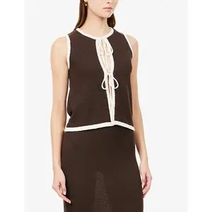 4TH & RECKLESS Contrasting Trim Woven Top
