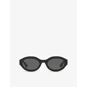 Gucci Oval-frame Injected Sunglasses - Black