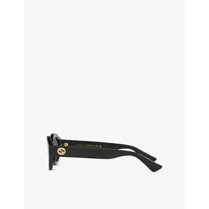 Gucci Oval-frame Injected Sunglasses - Black