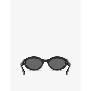 Gucci Oval-frame Injected Sunglasses - Black