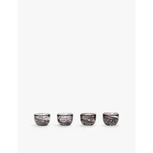 FERM LIVING Tinta Set Of Four Glass Egg Cups - Deep Brown