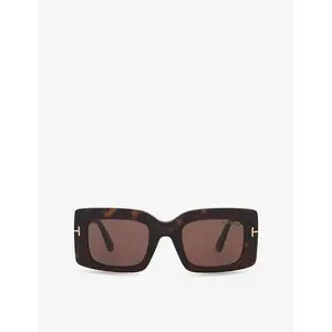 TOM FORD Ft1188 Brigitta Rectangle-frame Acetate Sunglasses - Brown