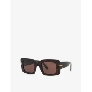 TOM FORD Ft1188 Brigitta Rectangle-frame Acetate Sunglasses - Brown