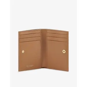 BVLGARI Serpenti Forever Folded Leather Card Holder - Beige