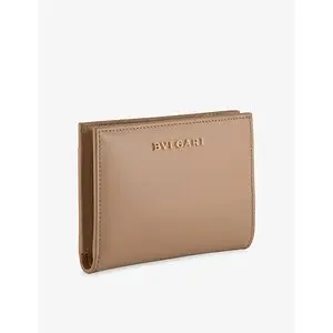 BVLGARI Serpenti Forever Folded Leather Card Holder - Beige