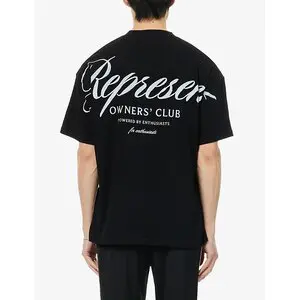 REPRESENT Script Short-sleeves Oversized Cotton-jersey T-shirt - Black