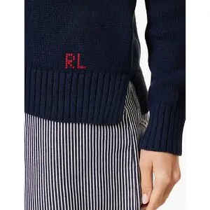 Polo Ralph Lauren Polo Bear Intarsia Cotton And Linen-blend Jumper