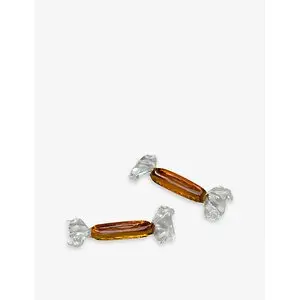 GOHAR WORLD Candy Murano Glass Cutlery Rest Set Of Two - Amber