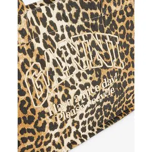 GANNI Large Print Cotton Tote Bag