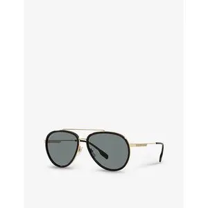 Burberry Be3125 Oliver Aviator-frame Metal Sunglasses