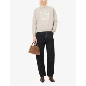 Max Mara Text Print Wool-blend Jumper - Beige