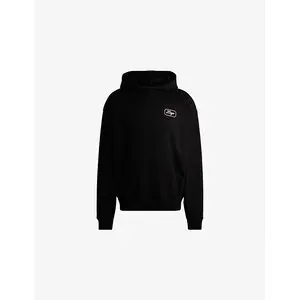 Hugo Brand-embroidered Cotton-jersey Hoodie - Black