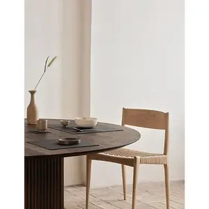 LIND DNA Nupo Flecked Leather Placemat 45cm X 35cm - Anthracite