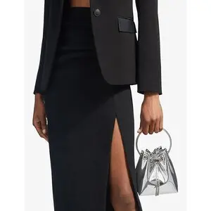 JIMMY CHOO Metallic-woven Drawstring Bag