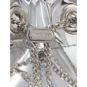 JIMMY CHOO Metallic-woven Drawstring Bag
