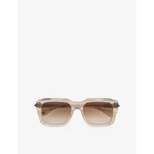 Dita Grandmaster-nine Rectangular-frame Acetate Sunglasses - Brown