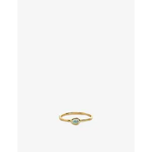 Monica Vinader 18ct Yellow Gold Vermeil And Aquamarine Stacking Ring - Blue