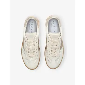 Hogan Suede And Mesh Low Top Trainers - White/oth