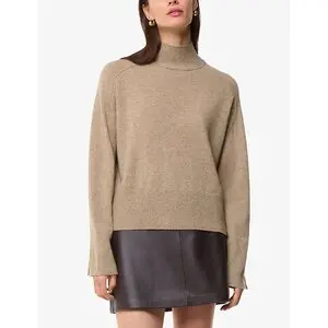 Whistles Funnel Neck Long Sleeve Cashmere Jumper