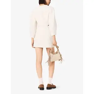 Maje Short Balloon-sleeve Tweed Mini Dress