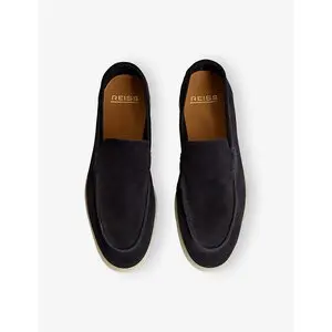 REISS Suede Slip-on Loafers - Navy