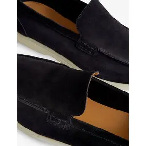 REISS Suede Slip-on Loafers - Navy