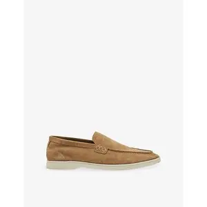 REISS Suede Slip-on Loafers - Stone