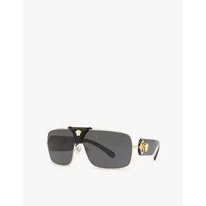 Versace Aviator Frame Sunglasses With Tone Logo Plaque