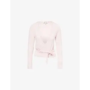 SISTERLY TRIBE Modal-jersey Wrap Top - Ballet Slipper