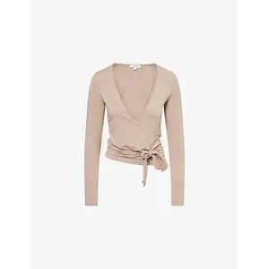 SISTERLY TRIBE Modal-jersey Ballet Wrap Top - Clay